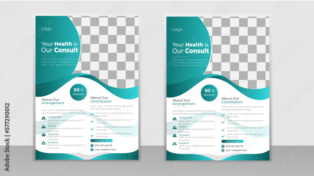 Creative medical flyer template design , modern template, in A4 Size ...