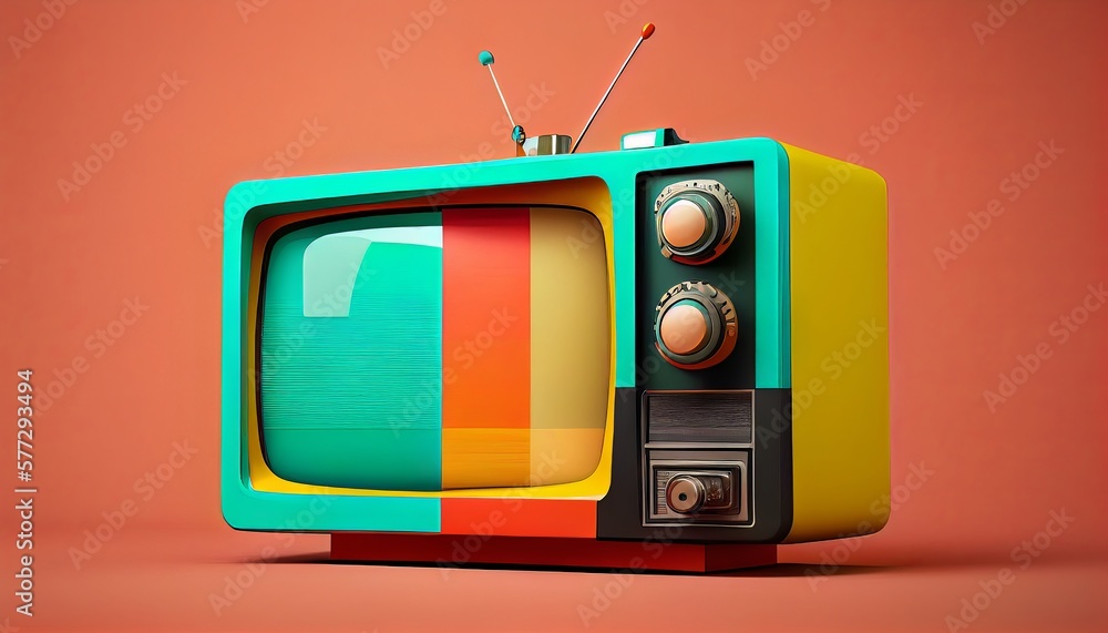 Bring Back the Old Days: A Retro TV Displayed in Vibrant Colors to ...