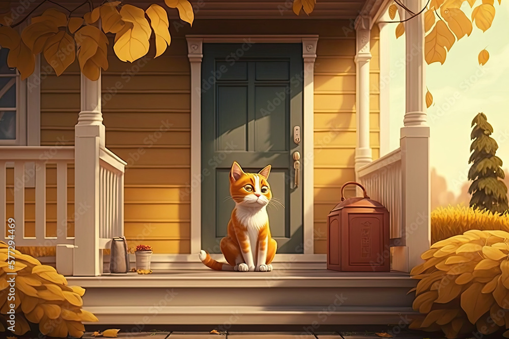 Cute cartoon cat character, generative AI Stock Illustration | Adobe Stock