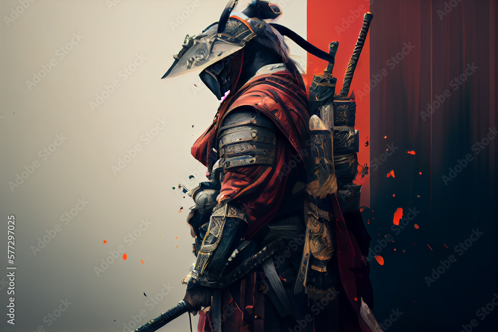 Beautiful samurai background. Generative AI technology. Stock ...