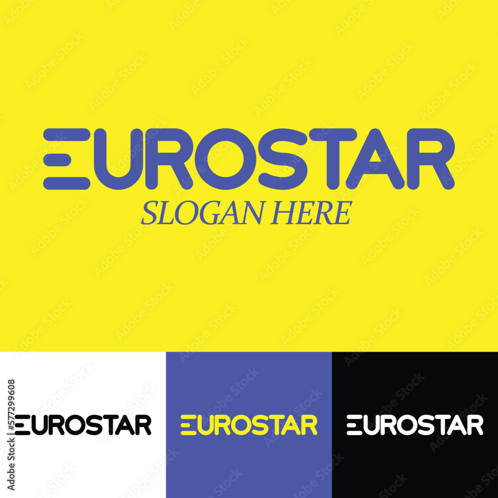 EUROSTAR wordmark logo design. Creative eurostar text or typography ...