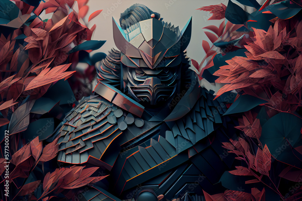 Beautiful samurai background. Generative AI technology. Stock ...