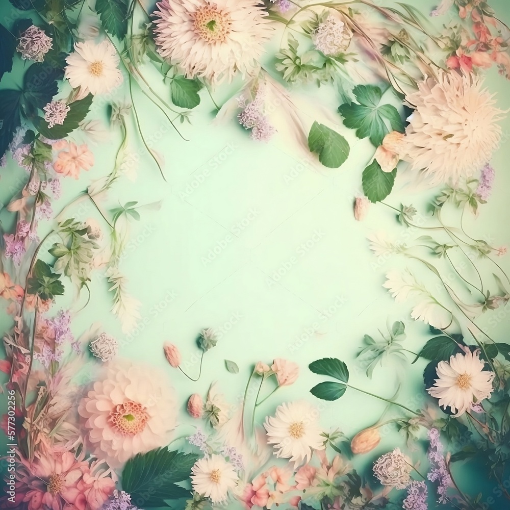 Flora-themed greeting cards. Featuring soft pastel colors and beautiful ...