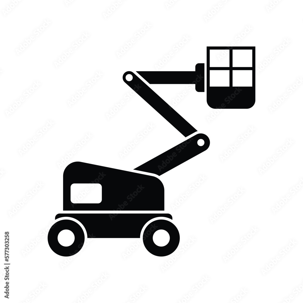 Boom lift machine icon design. isolated on white background. vector ...