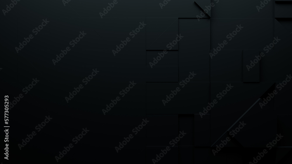 Black 3D Shapes form an abstract Business background. 3D Render with ...
