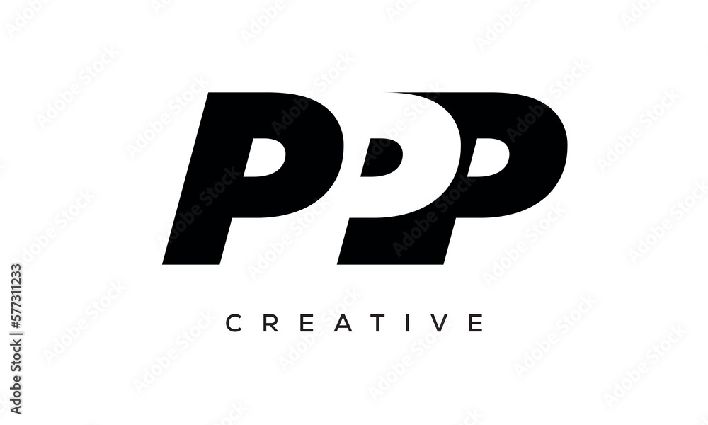 PPP letters negative space logo design. creative typography monogram ...
