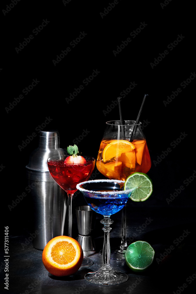 Set of various classic cocktails Stock Photo | Adobe Stock