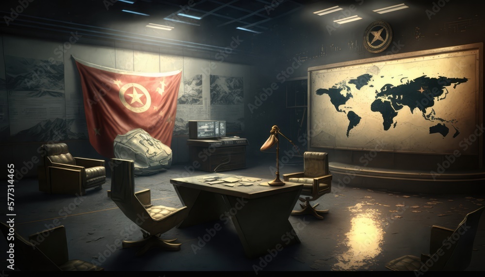 Vintage Cold War Era Illustration - Ideal for Political and Military ...