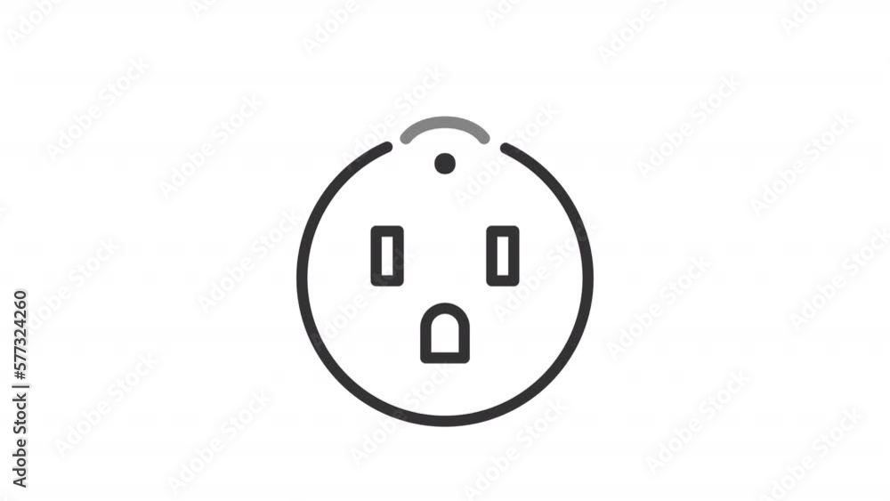 Vidéo Stock Animated smart socket linear icon. Remote-controlled power ...