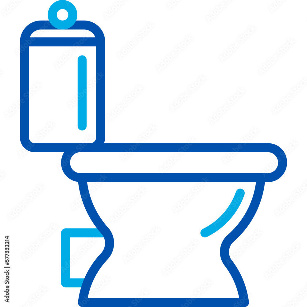 Toilet, WC. Bathroom equipment. Thin line vector illustration of ...