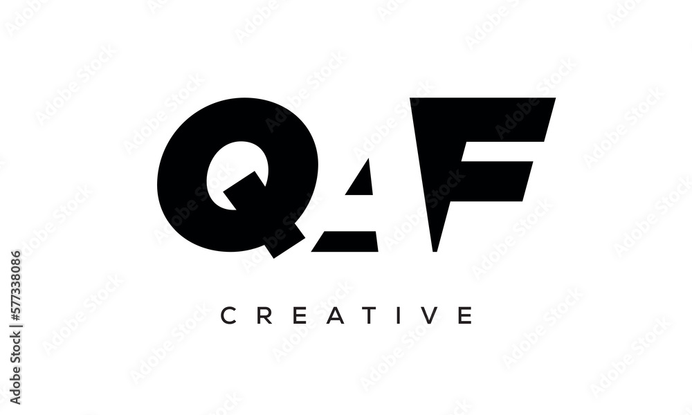 QAF letters negative space logo design. creative typography monogram ...