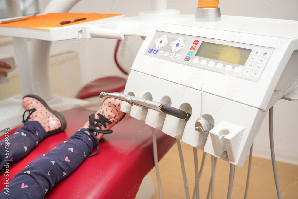 special instruments of the dentist for examination and treatment of ...