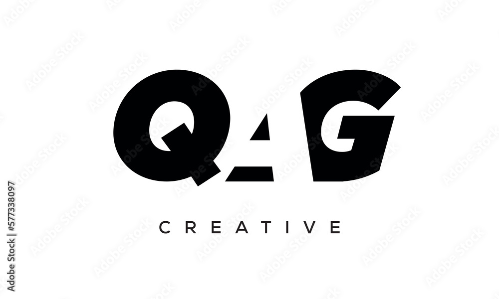 QAG letters negative space logo design. creative typography monogram ...