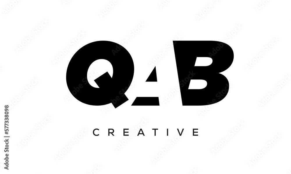 QAB letters negative space logo design. creative typography monogram ...