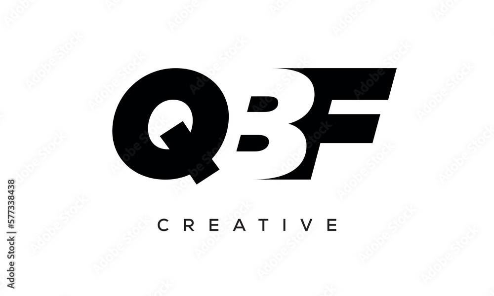 QBF letters negative space logo design. creative typography monogram ...