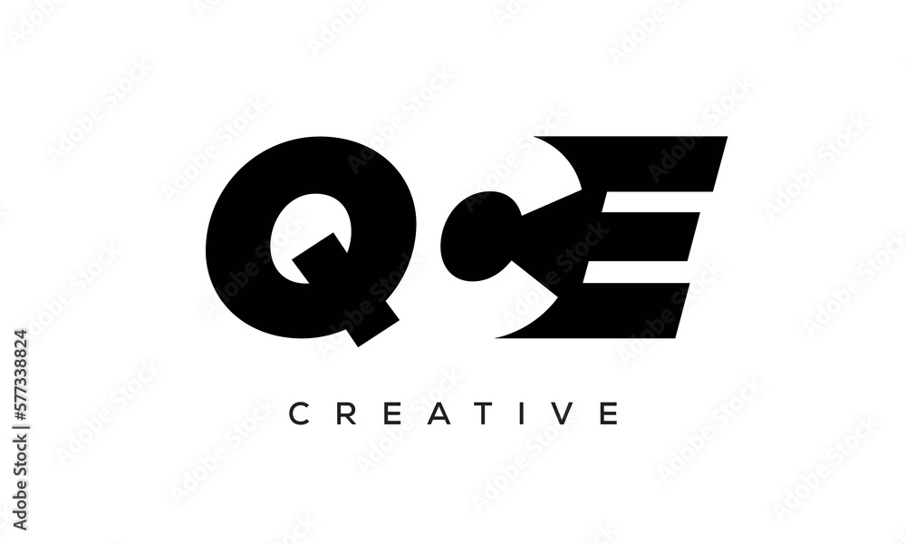 QCE letters negative space logo design. creative typography monogram ...