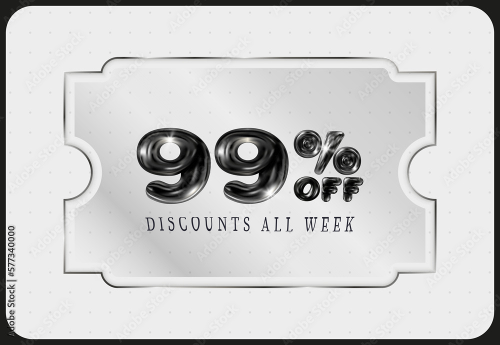 Glass price tags with volumetric figures. Sticker shape with ...