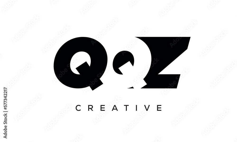 QQZ letters negative space logo design. creative typography monogram ...