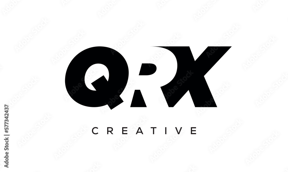 QRX letters negative space logo design. creative typography monogram ...