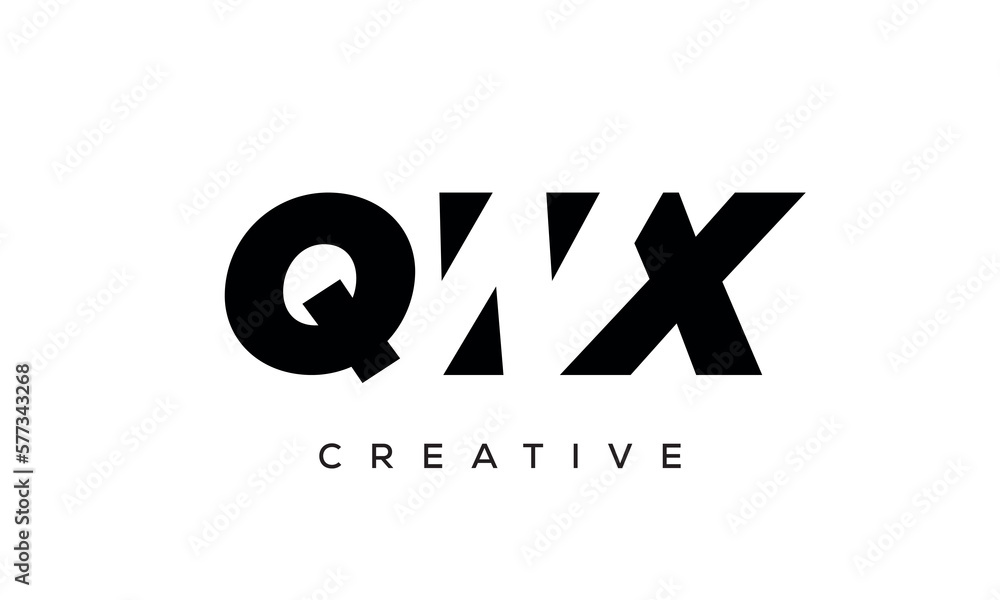 QWX letters negative space logo design. creative typography monogram ...