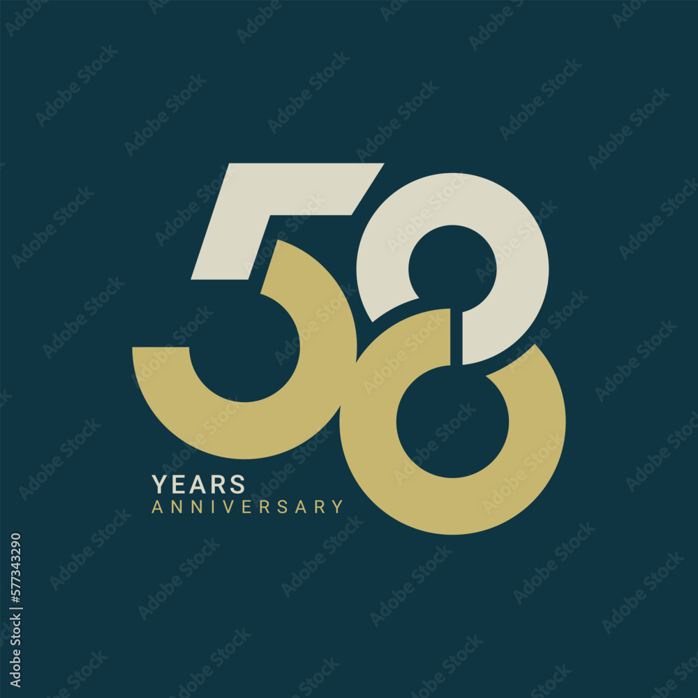58, 58th Years Anniversary Logo, 8 birthday, Vector Template Design ...