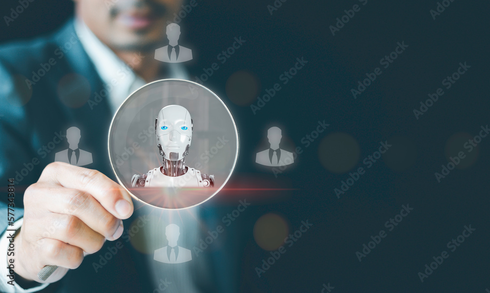 AI recruiting technology concept, Using artificial intelligence, the ... AI recruiting technology concept, Using artificial intelligence, the ...