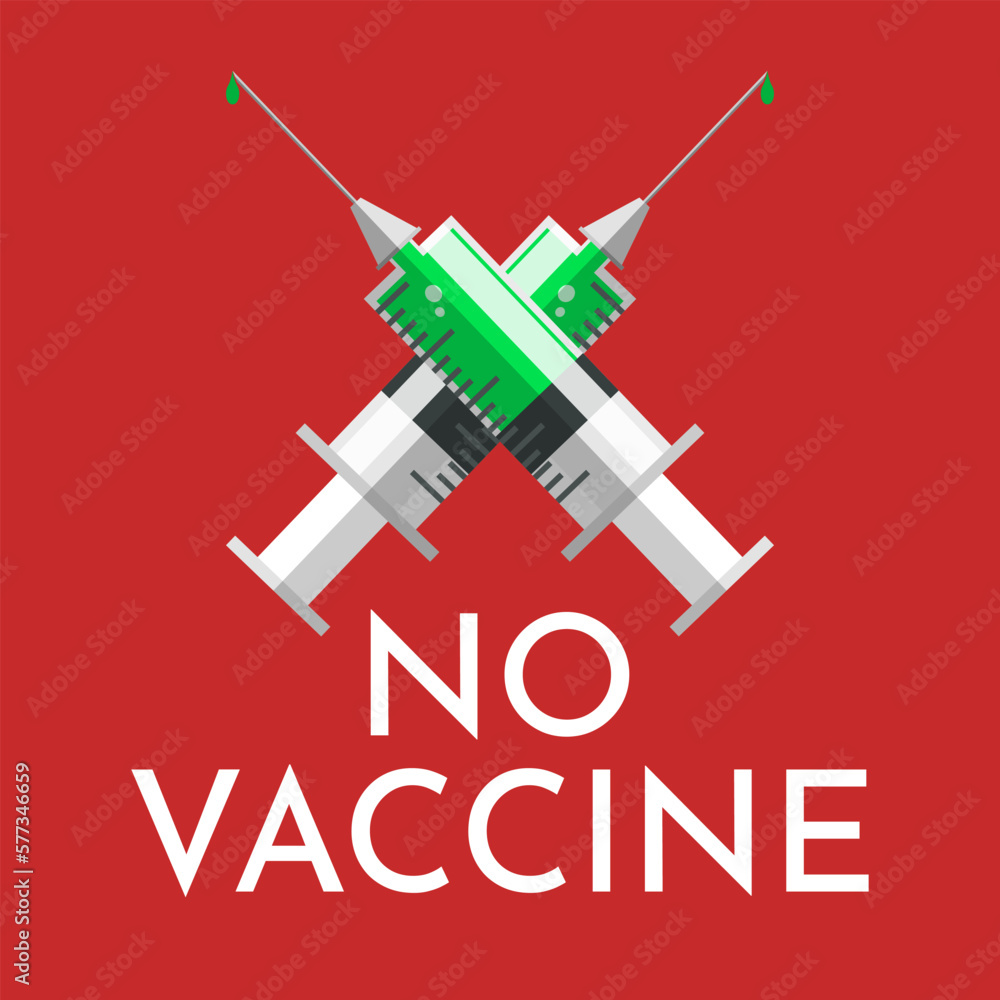 No vaccine concept syringes Flat design isolated vector illustration ...