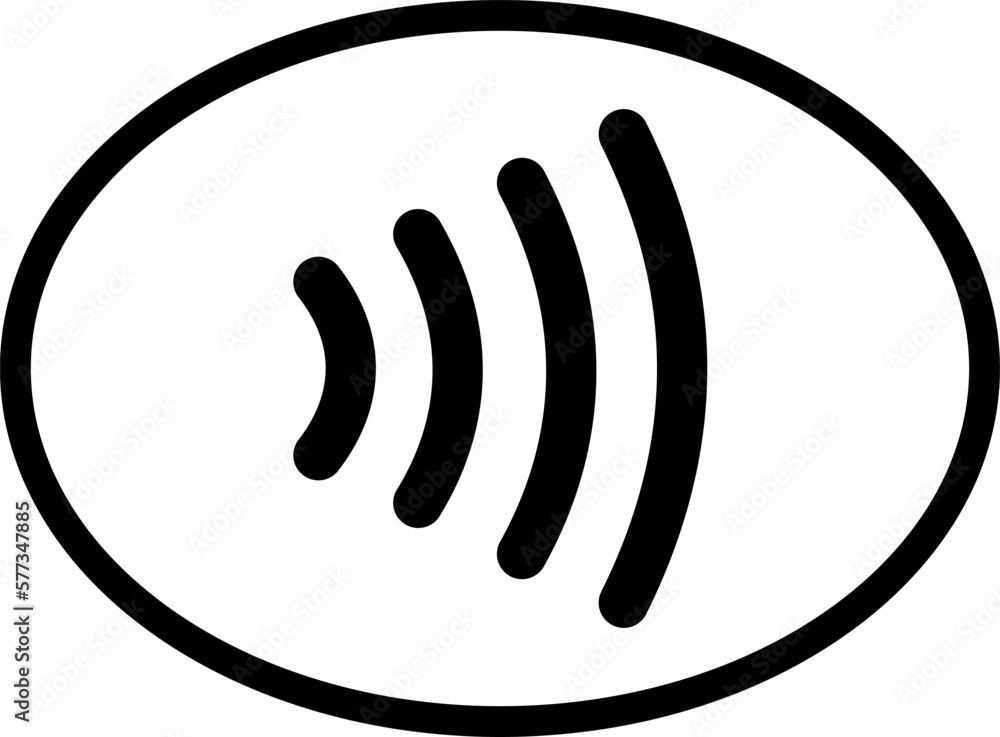 Contactless payment icon isolated on white. Credit card hand, wireless ...