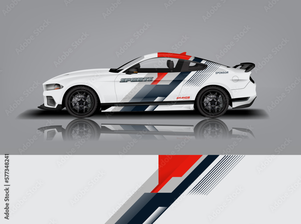 Car decal design vector. Graphic abstract stripe racing background kit ...