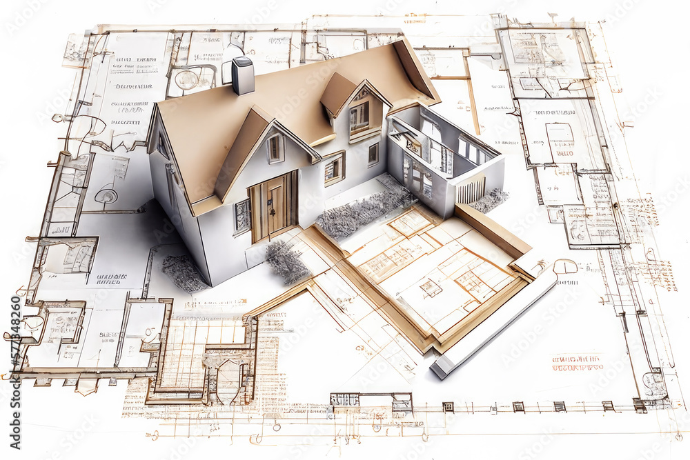 key and architectural map or drawing of house or future home at ...