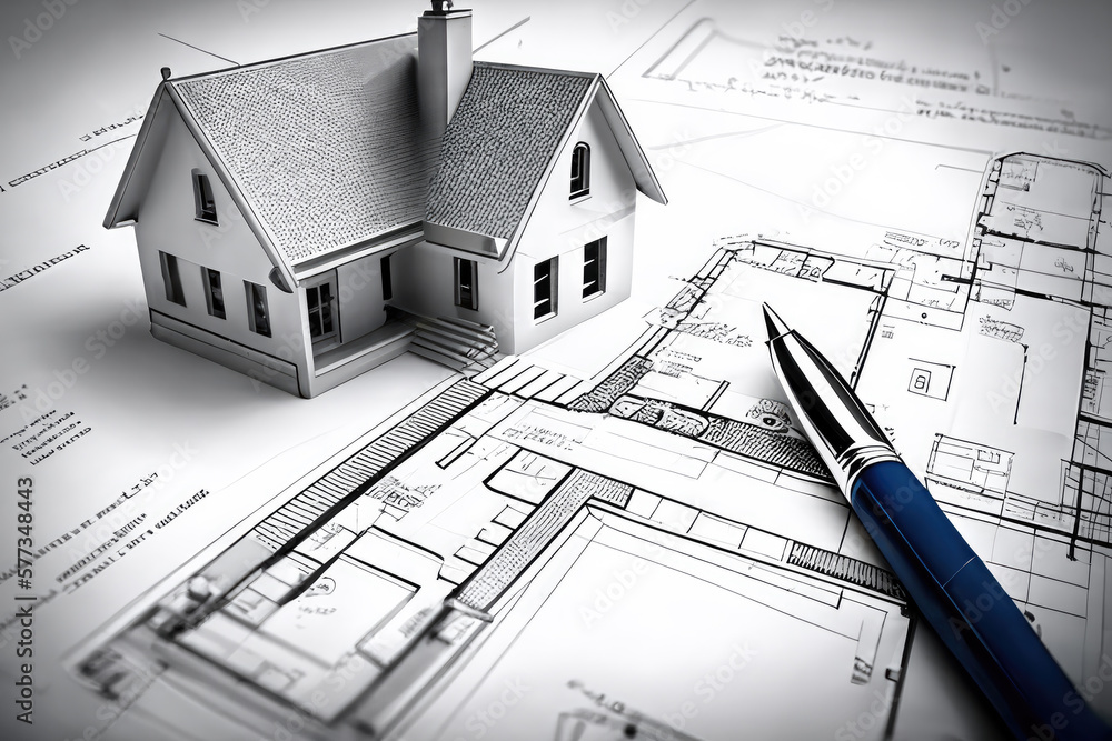 key and architectural map or drawing of house or future home at ...