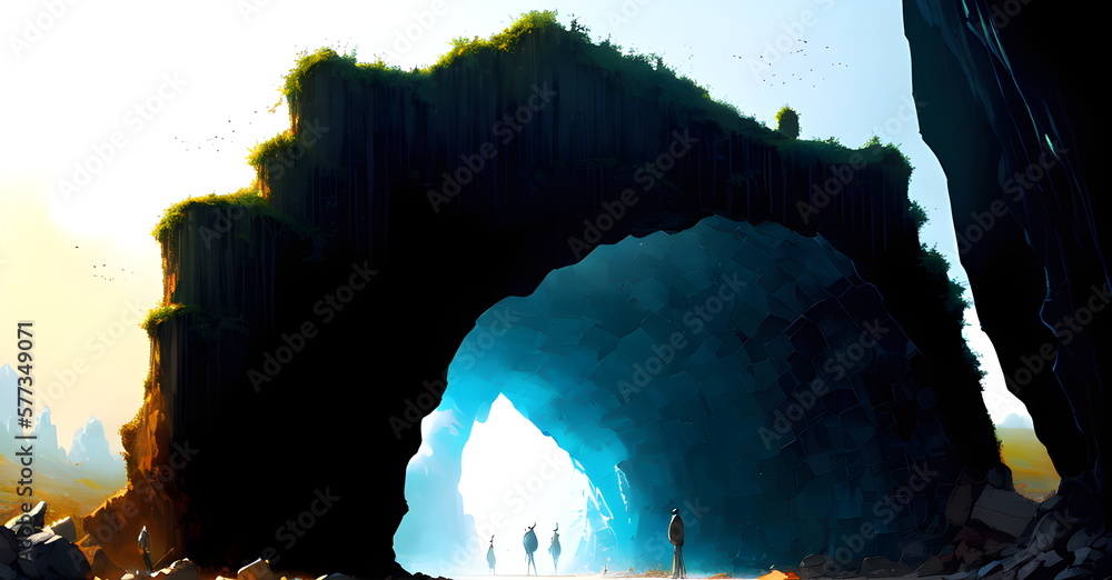 Crystal cave setting, Dungeon Den Underground fantasy Myetery tunnel ...