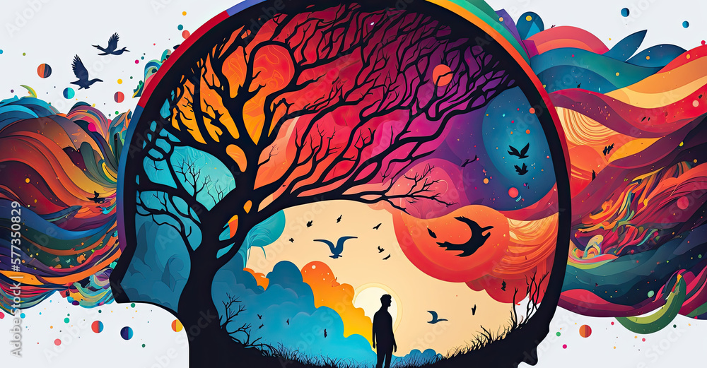 Concept of inner peace and minfulness created using generative AI tools ...