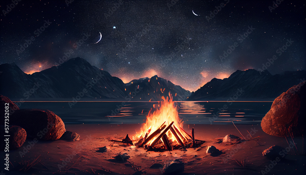Lake Campfire Screensaver