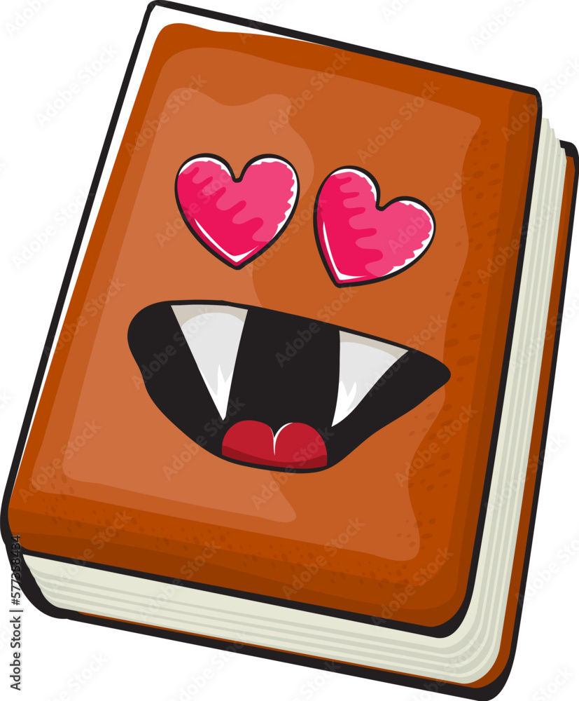 Book character. Cartoon brown paper book character isolated on white ...