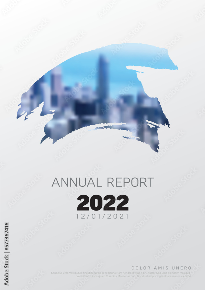 Light annual report front cover page template with photo Stock Vector ...