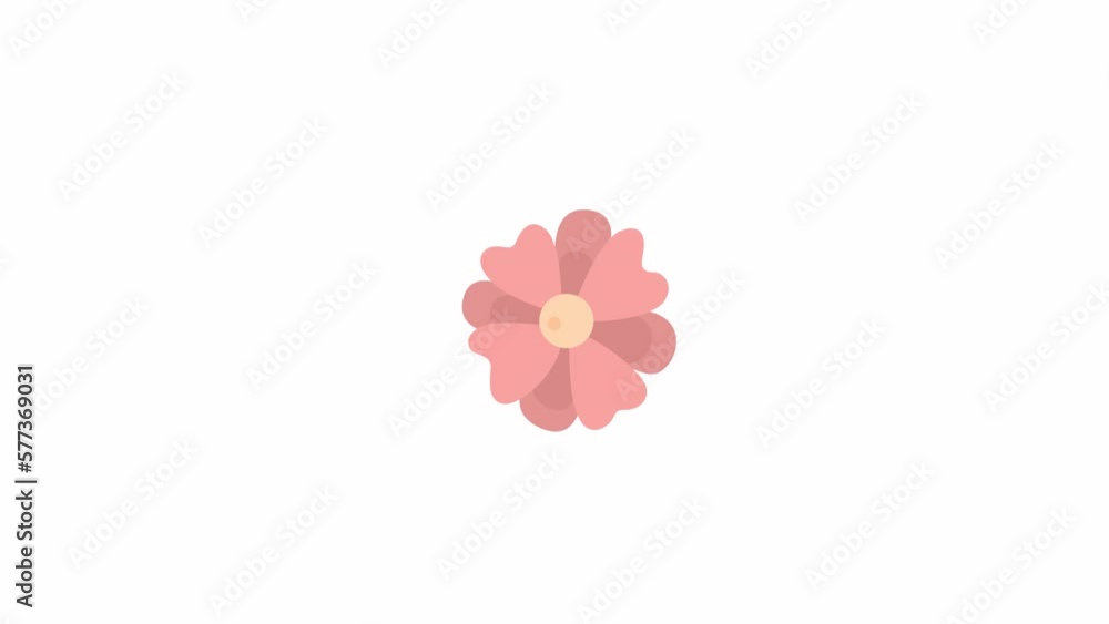 Animated pretty wild flower. Perennial plant for summer garden. Flat ...