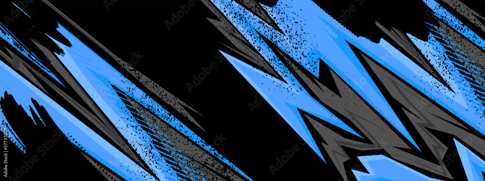 Abstract grey and blue sports racing concept. Grunge banner background ...