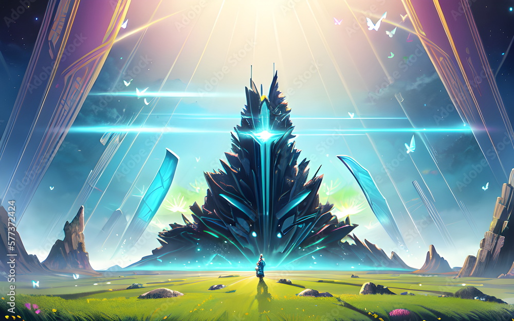 Anime backround magical drawing virtual enviornment fairyland nature ...