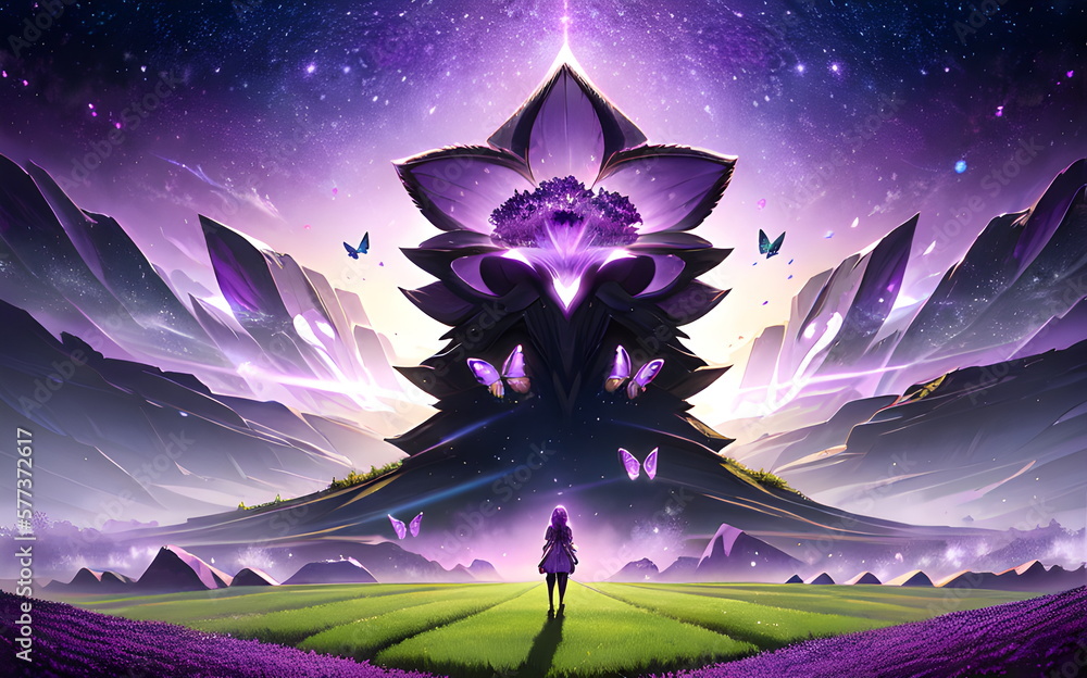 Anime backround magical drawing virtual enviornment fairyland nature ...