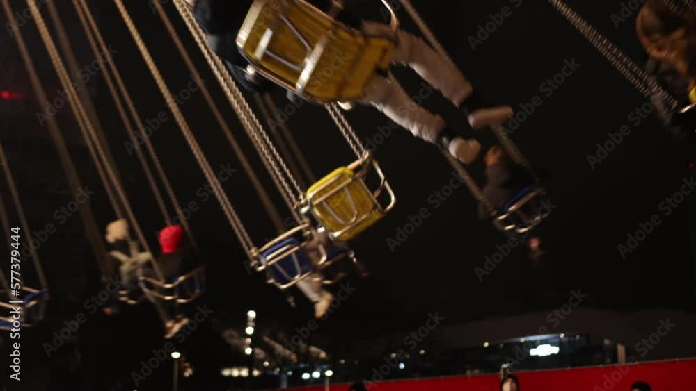 amusement park, Swinging chairs, Carousel ride, Ride on a chain ...