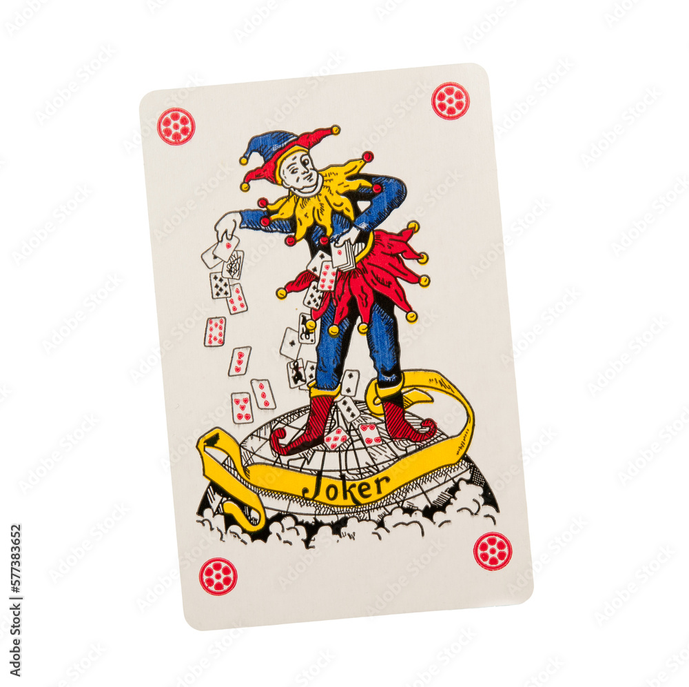 Classic vintage Joker playing card Stock Illustration | Adobe Stock