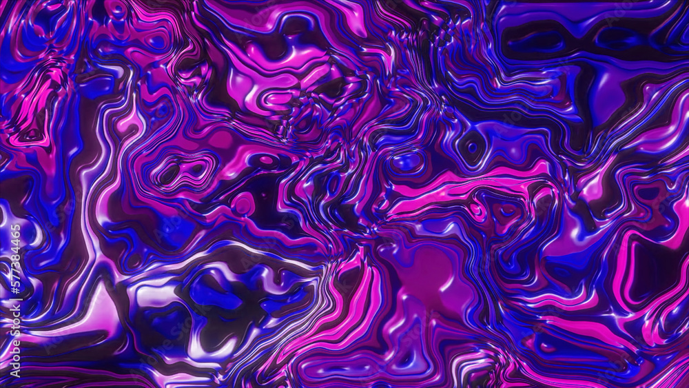 Blue and pink slime. Motion.A liquid spreading in different directions ...