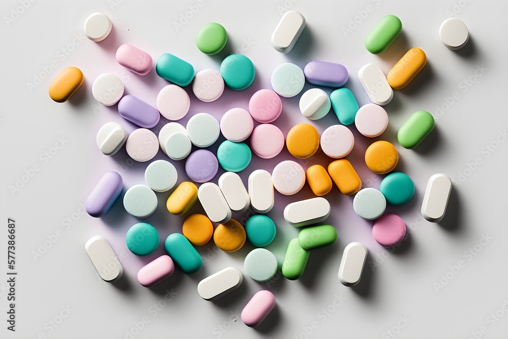 Pile of Medical Capsules on White Background: A Visual Representation ...