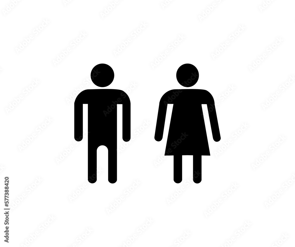 Man and woman silhouette logo design. WC toilet door plate symbols. WC ...