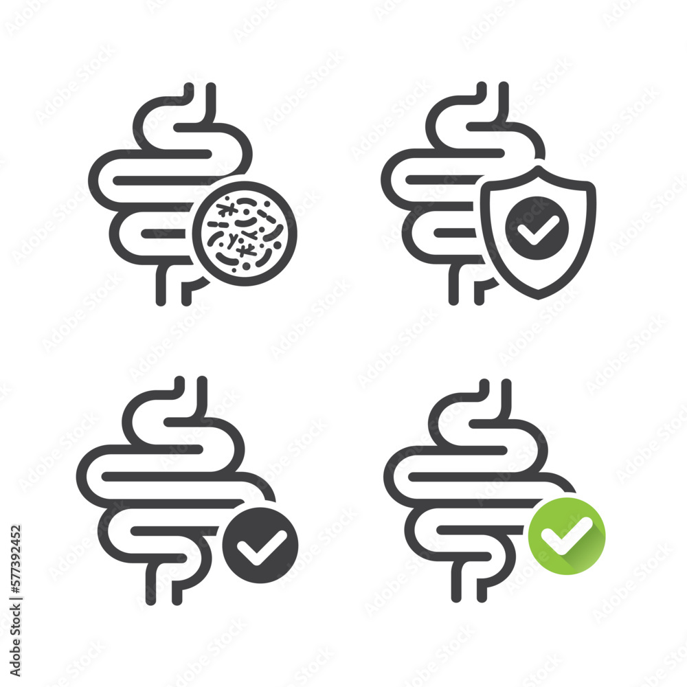 Digestion line icon. Vector symbol in trendy flat style on white ...