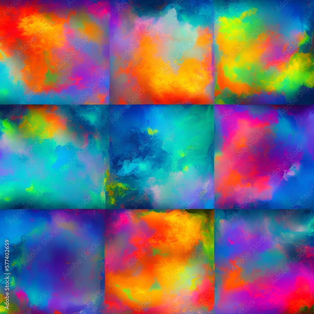 Abstract coloful landscape poster collection. Set of contemporary art ...