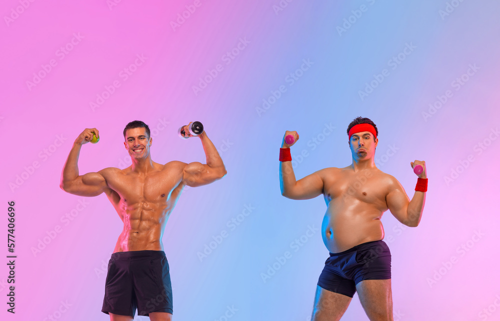 Before After Weight Loss fitness Transformation. The man was fat but ...