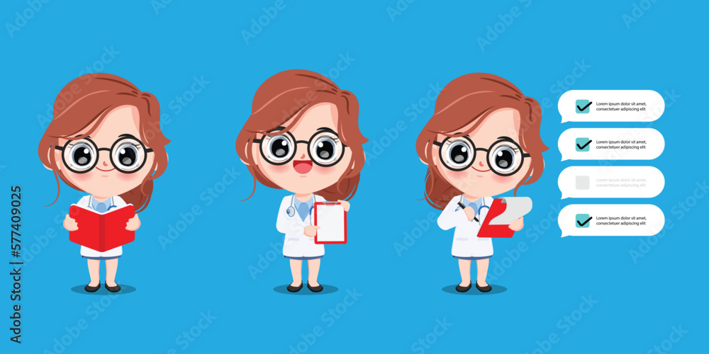 Doctor character set for medicine. Healthcare medical people in ...