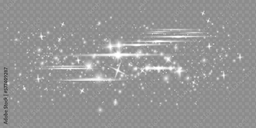 Abstract sparkling glitter texture. Shiny particle effect. Silver glittering space star dust ...